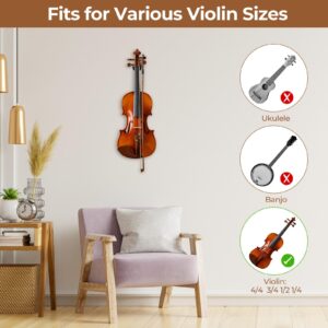 Violin Wall Mount Hanger, Ohuhu Hardwood Violin Hanger with Bow Holder for Home & Studio