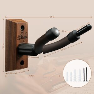 Violin Wall Mount Hanger, Ohuhu Hardwood Violin Hanger with Bow Holder for Home & Studio