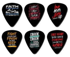 12 bible verse christian guitar picks, worship guitar picks guitar picks for christians, learn to play guitar, gift, guitar, bible quote guitar picks, cross guitar picks, (bible quote guitar picks)