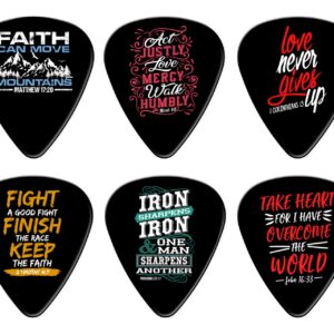 12 Bible Verse Christian Guitar Picks, Worship Guitar Picks Guitar Picks for Christians, Learn to Play Guitar, Gift, Guitar, Bible Quote Guitar Picks, Cross Guitar Picks, (Bible Quote Guitar Picks)