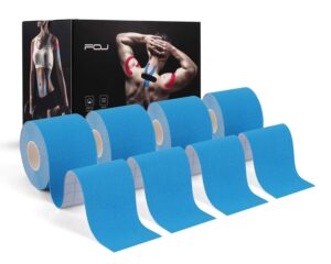 kinesiology tape (4 pack) athletic tape 16.4ft water resistant kinetic uncut sports tape for knees, ankles, shoulder, pain relief, injury recovery and physio therapy