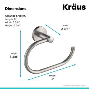 Kraus C-KEA-188BN Elie 4-Piece Bath Hardware Set with 24-inch Bar, Paper Holder, Towel Ring and Robe Hook, Brushed Nickel