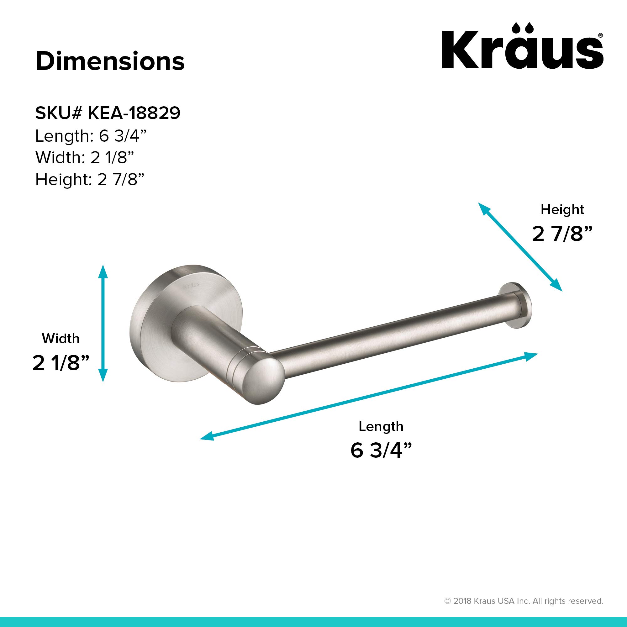 Kraus C-KEA-188BN Elie 4-Piece Bath Hardware Set with 24-inch Bar, Paper Holder, Towel Ring and Robe Hook, Brushed Nickel