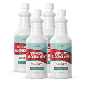 jermee isopropyl alcohol (ipa) 99.9% purity - usp/medical grade - concentrated rubbing alcohol, made in the usa - 128 oz