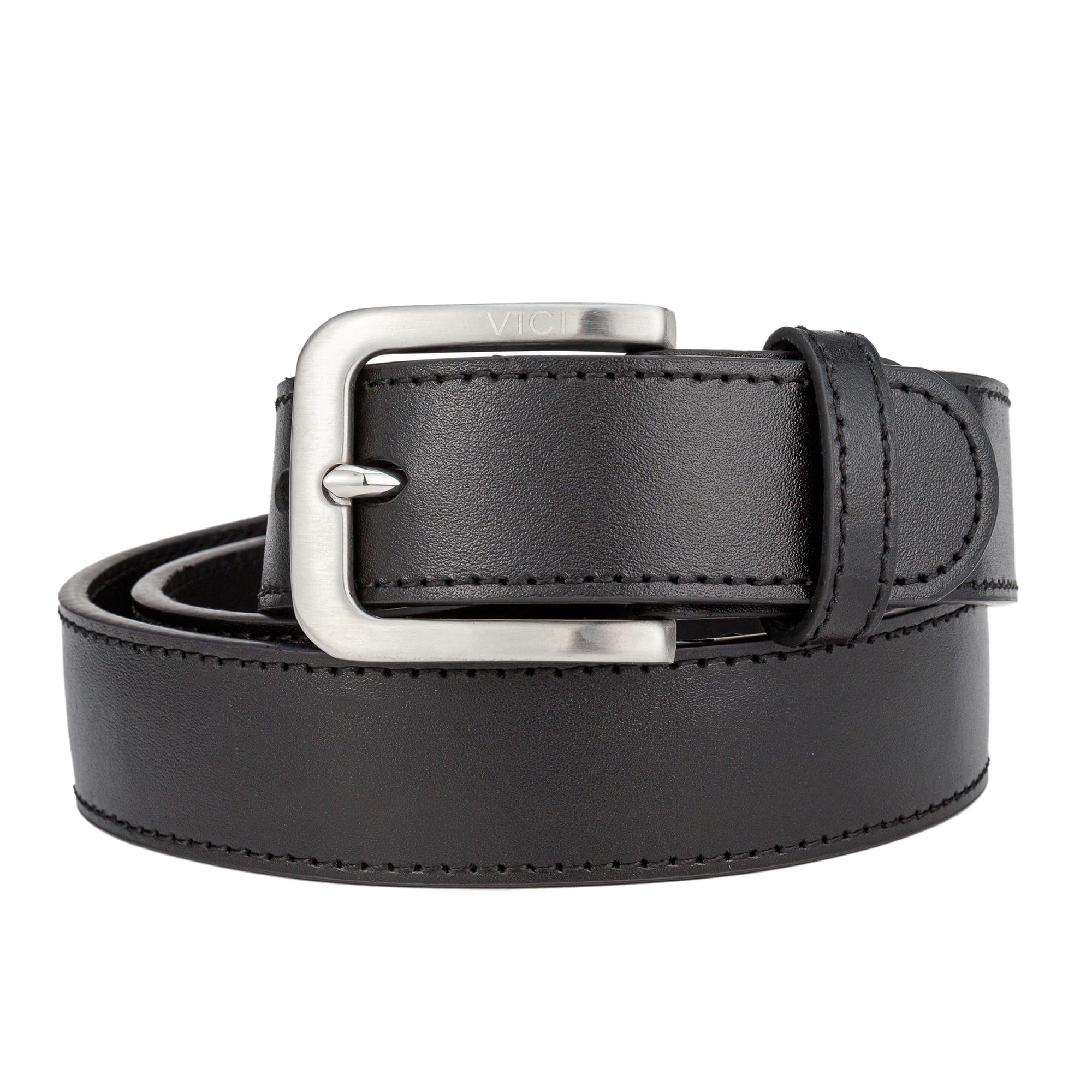 VICI Tactical Men's Steel Core Leather Gun Belt for Concealed Carry 36, Black