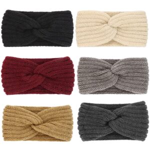 DRESHOW Crochet Ear Warmer Headband Soft knit Turban Stretch Headbands Warmer for Women Winter Accessories