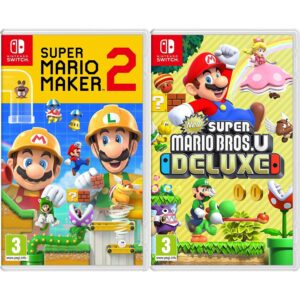 super mario maker 2 + new super mario bros. u deluxe - two game bundle - nintendo switch (european version)