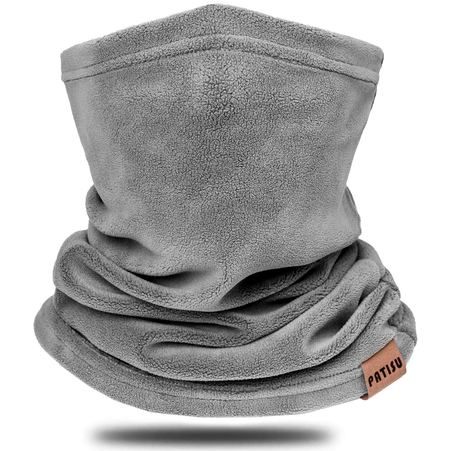 Neck Warmer Gaiter Winter Fleece Neck Cover Balaclava Windproof Face Cover Mask for Ski Motorcycle (Grey, 1)