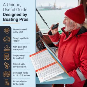 Quick Guide for VHF Radio Marine - Handy Boating Must Haves | Boating Accessory Reference for Improved Safety | Ideal Sailing Gifts | Informative, Concise and Long-Lasting | The Boat Galley