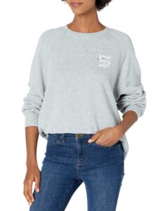 bandier x sincerely jules_the juniper crew neck sweatshirt vintage heather grey embroidered-m