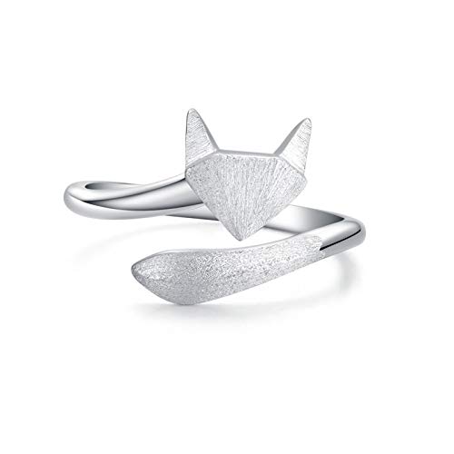 Fox Ring Sterling Silver 925 Ring For Wife Friends Stackable Rings Thumb Finger Rings Animal Jewelry