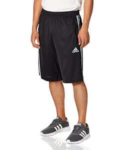 adidas mens designed 2 move 3-stripes primeblue shorts, black/white, large us