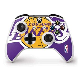 skinit decal gaming skin compatible with xbox one s controller - officially licensed nba los angeles lakers large logo design