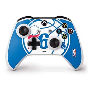 skinit decal gaming skin compatible with xbox one s controller - officially licensed nba philadelphia 76ers large logo design