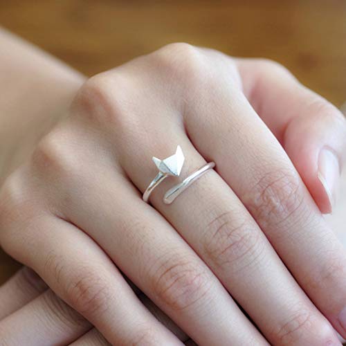 Fox Ring Sterling Silver 925 Ring For Wife Friends Stackable Rings Thumb Finger Rings Animal Jewelry