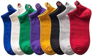 low cut casual socks for women, fashion patterned fun cotton socks novelty ankle socks 6 pairs