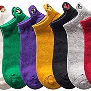 Low cut casual socks for women, Fashion Patterned Fun Cotton Socks Novelty Ankle Socks 6 Pairs