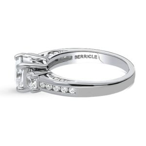 BERRICLE Sterling Silver 3-Stone Wedding Engagement Rings Cushion Cut Cubic Zirconia CZ Promise Ring for Women, Rhodium Plated Size 9