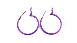 purple hoop earrings 1.5 inch hoop earrings