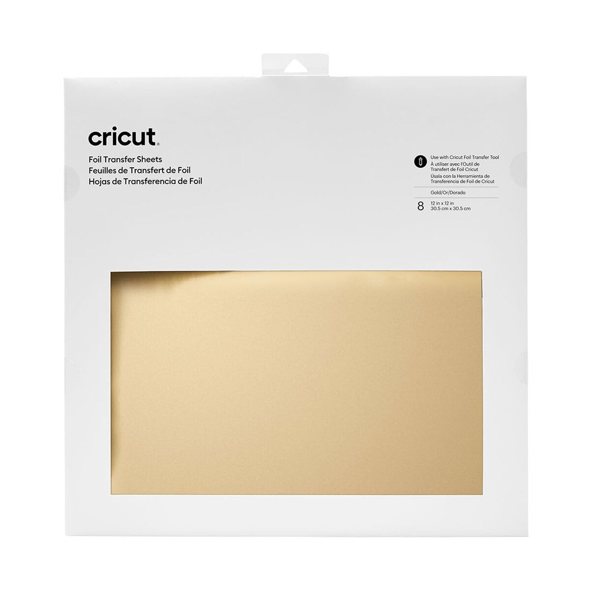 Cricut 2008718 Foil Transfer Sheets, Gold (8 ct), 30.5 cm x 30.5 cm (12" x 12")