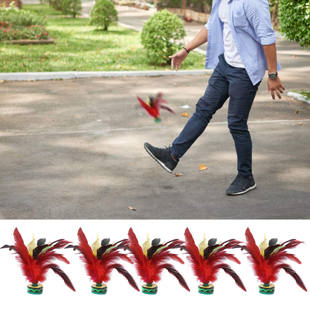 Vbestlife 5PCS 20CM Height Chinese Jianzi Foot Kick Foot Exercise Ourdoor Family Toy Kick Shuttlecock