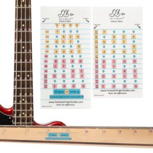 fantastic finger guide for electric bass guitar | guitar accessories | fretboard and fingerboard stickers | guitar learning tools | guitar stickers | learn to play guitar electric bass | frets 1-24