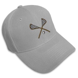 custom baseball cap lacrosse sports b embroidery lacrosse acrylic dad hats for men & women gray design only