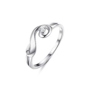 Sllaiss Cubic Zirconia Infinity Rings for Women CZ Promise Engagement Band Rings 925 Sterling Silver Wedding Ring Size 5-9 (7)