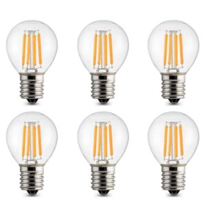 maotopcom 6-pack s11 led bulbs e17 edison globe light bulbs, 20 watt equivalent, e17 intermediate base, 2200k warm white 2w mini s11 replacement bulb bedside lamp bulb, dimmable, 120v