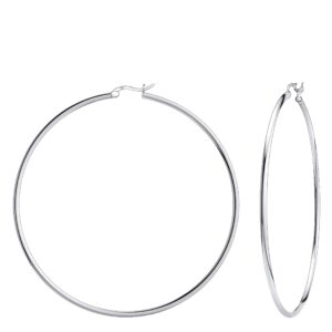 savlano 925 sterling silver round hoop earrings for women comes in 30mm-65mm (65)