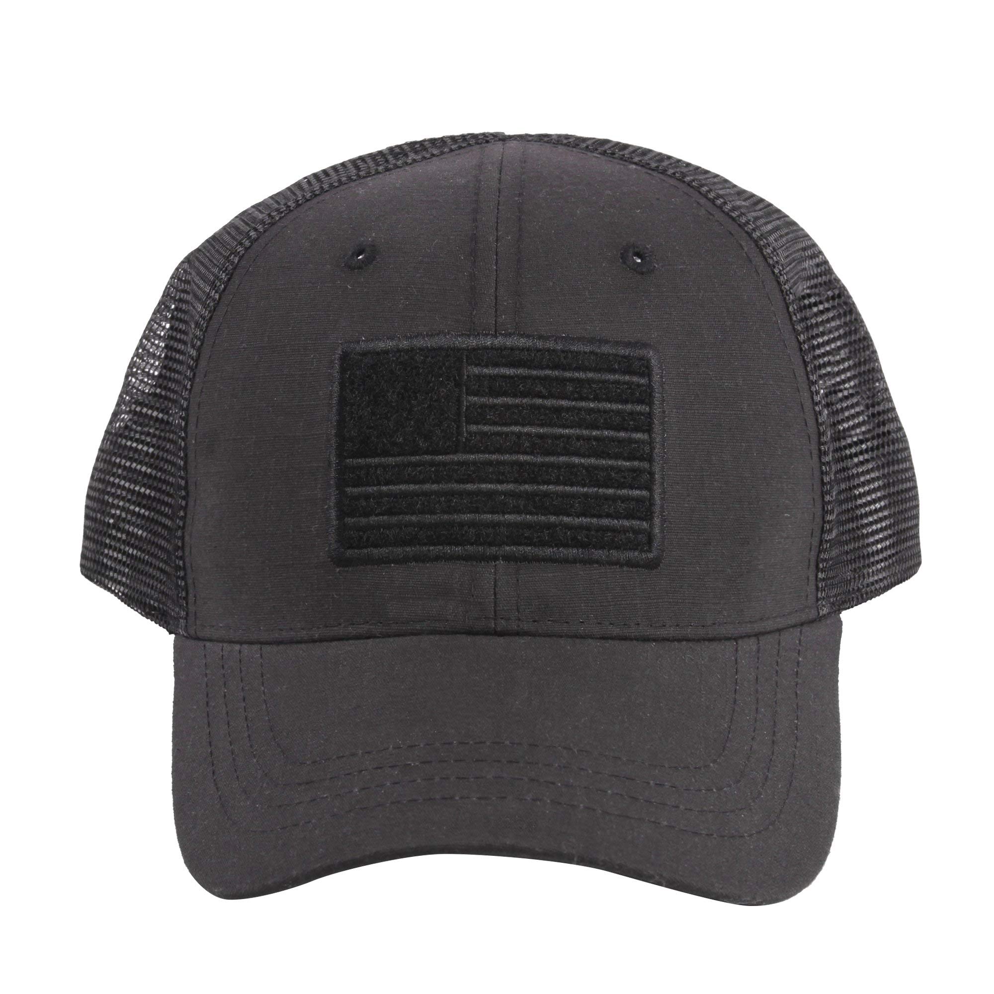 HIGHLAND TACTICAL American Flag - Trucker Mesh Hat Black