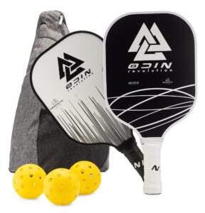 odin pickleball paddles set of 2 premium graphite polypropylene honeycomb core pickle ball paddles - 3 balls ultra cushion grip - pickleball racket case bag - gift for men women indoor outdoor games