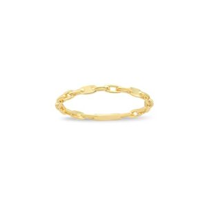 gelin 14k solid gold chain ring for women | 14k gold stackable rings, size 8