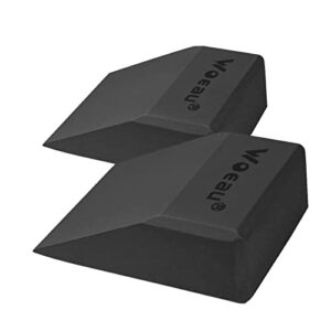 2 pack squat wedge blocks - non slip professional squat ramp for heel elevated squats calf raises platform, for men women, slant board trainer for fitness, squat, pushup, weightlifting, yoga