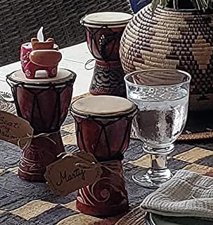 Novelty Decorative Djembe 6" high x4" top (Abstract, 6 Inch)