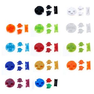 plastic power on off buttons keypads replacement for gameboy color gbc button a b control button d pads (clear blue)