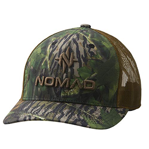 Nomad Mens Trucker Turkey Hunting Camo Hat, Pursuit - Mossy Oak Shadowleaf, One Size