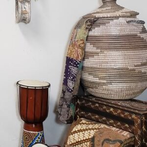 Novelty Decorative Djembe 6" high x4" top (Abstract, 6 Inch)