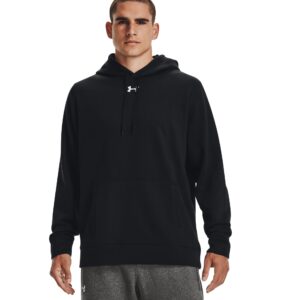 under armour men's ua hustle fleece hoodie md black