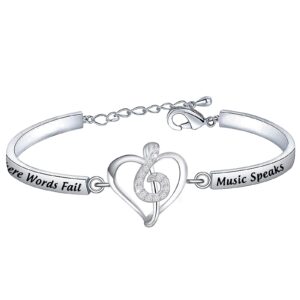 tgbje music bracelet music gift where words fail music speak music lover gift music teacher gift (music bangle)