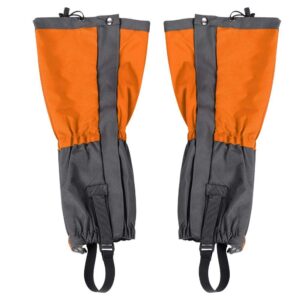 RiToEasysports Leg Gaiters Waterproof Snow Boot Gaiters for Outdoor Backpacking Climbing Fishing Hunting(Orange)