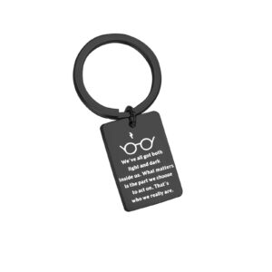 sirius black quote keychain book lover gifts inspirational keychain gift what matters is the part we choose to act on(black)