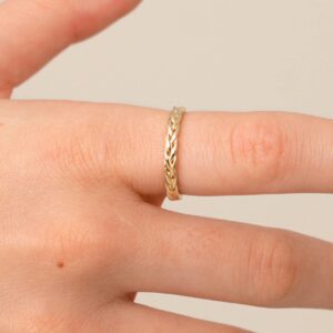 GELIN 14k Solid Gold Stackable Ring for Women - Size 9