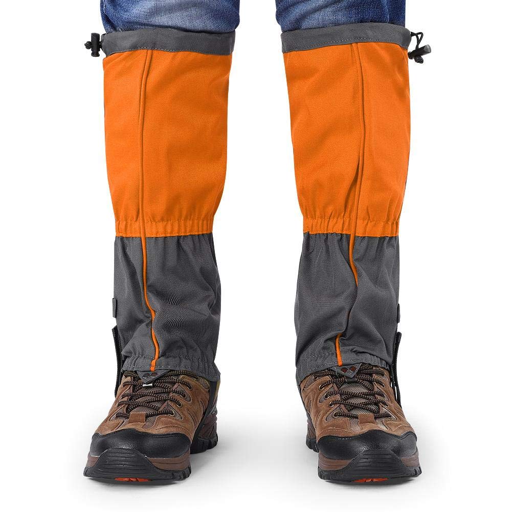 RiToEasysports Leg Gaiters Waterproof Snow Boot Gaiters for Outdoor Backpacking Climbing Fishing Hunting(Orange)