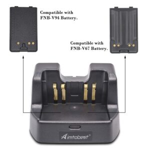 FNB-V94 1800mAh Ni-MH Battery with CD-47 Charger Compatible for Yaesu Vertex FT-60R FT-60 VX-150 VX-160 VX-180 Standard Horizon HX270S HX370S HX500S Radio