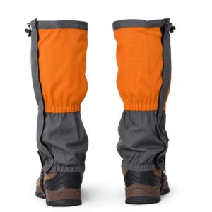 RiToEasysports Leg Gaiters Waterproof Snow Boot Gaiters for Outdoor Backpacking Climbing Fishing Hunting(Orange)