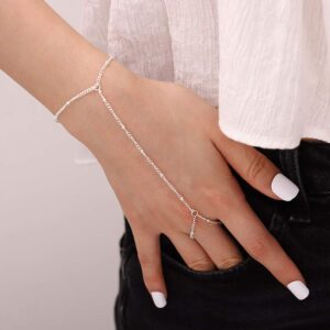 bohemian hand chain beaded bracelet finger ring hand bracelet hand jewelry for women and girls