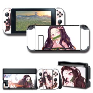 gilgames protector skin stickers for nintendo switch, decals wrap cover full set protection faceplate console dock