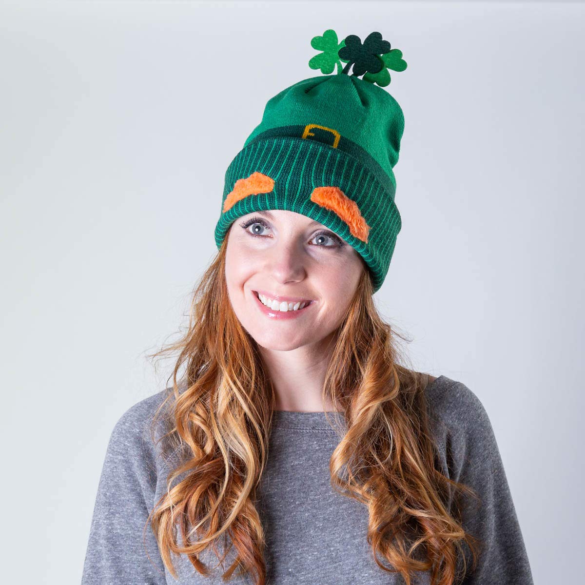 Happy Hatter | Leprechaun Knit Beanie Hat | Adult