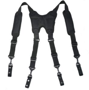 melotough tactical harness tactical suspenders 1.5 inch police suspenders for duty belt (black)